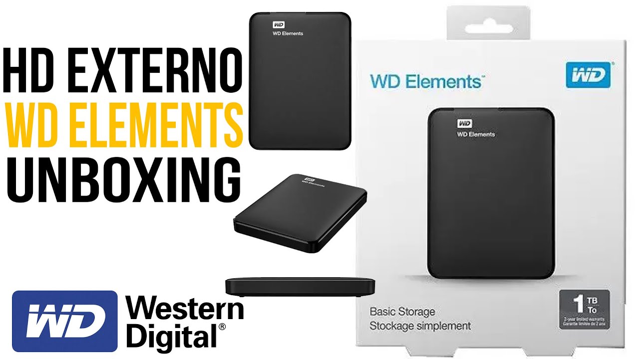 HD externo WD Elements 1TB Western Digital | UNBOXING - YouTube