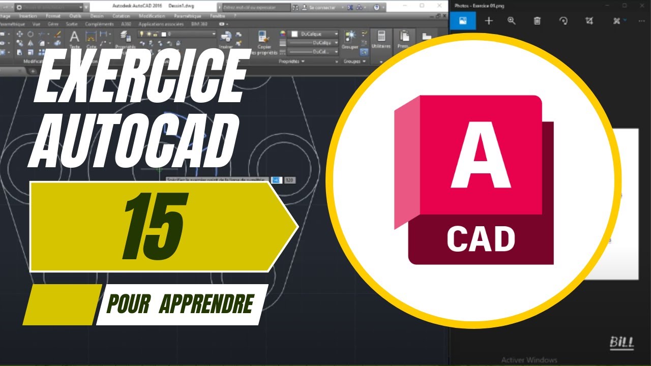 Exercice Autocad 15 - YouTube