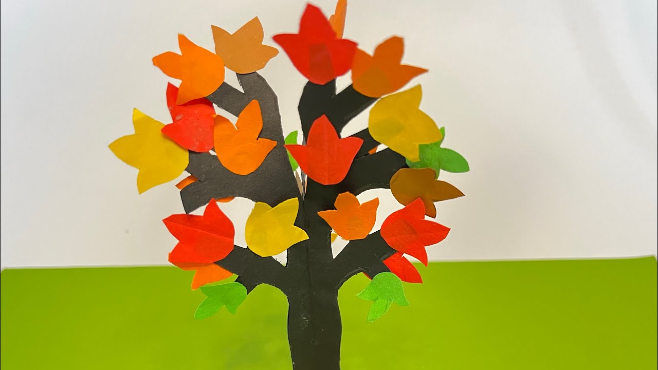 How to make a paper tree / Diy fall tree / kids craft - YouTube