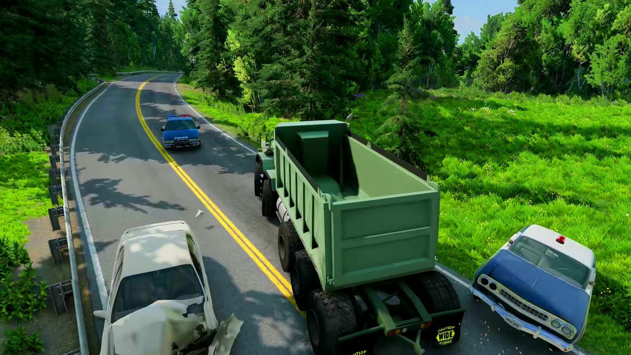 Dangerous truck at high speed drives along the highway | BeamNG drive ...