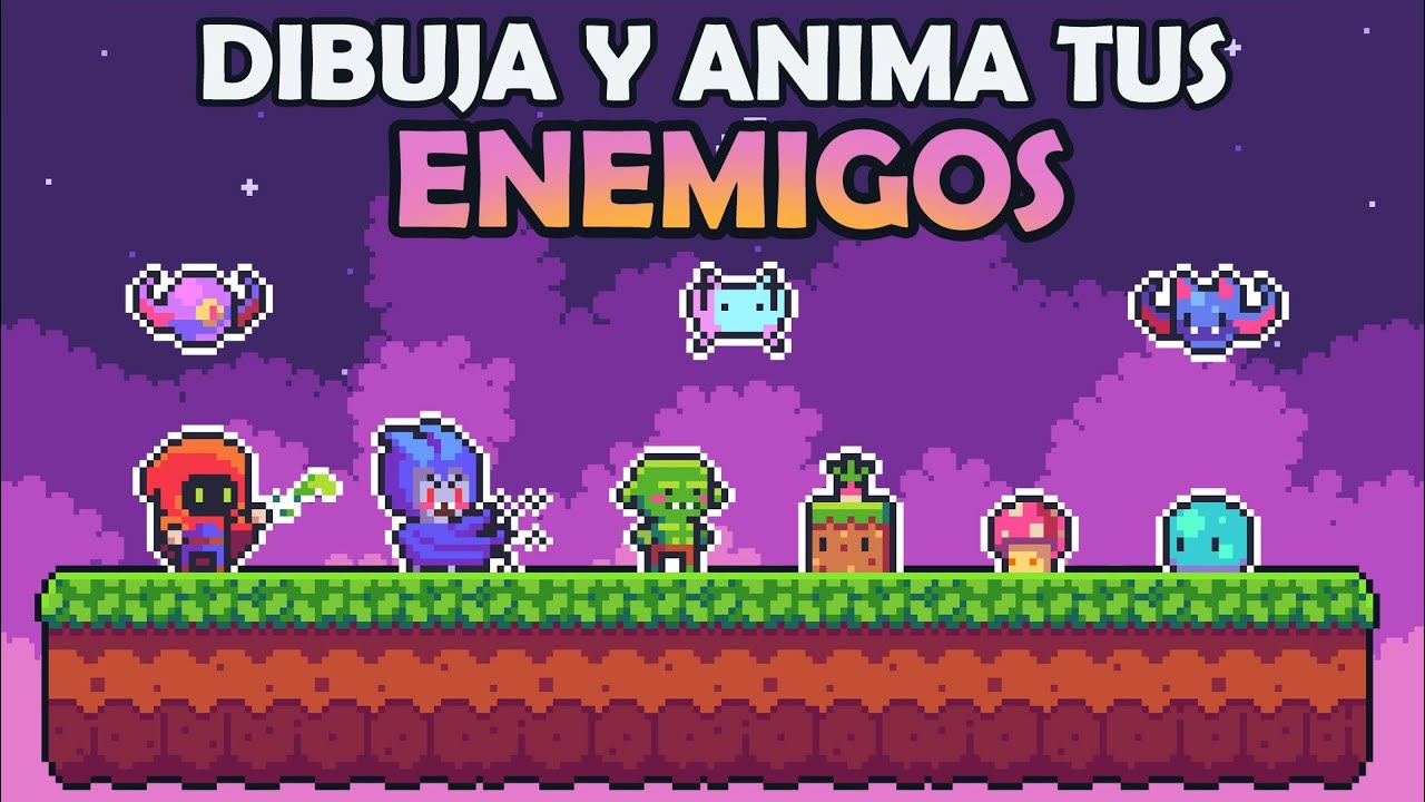 COMO HACER PERSONAJES PIXEL ART (DISEÑAR y ANIMAR ENEMIGOS PARA UN ...