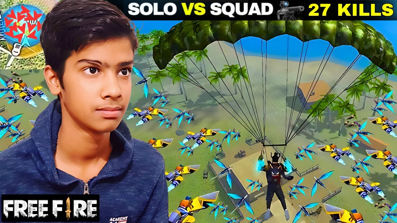 27 KILLS Challenge: FREE FIRE SOLO VS SQUAD GAMEPLAY - YouTube