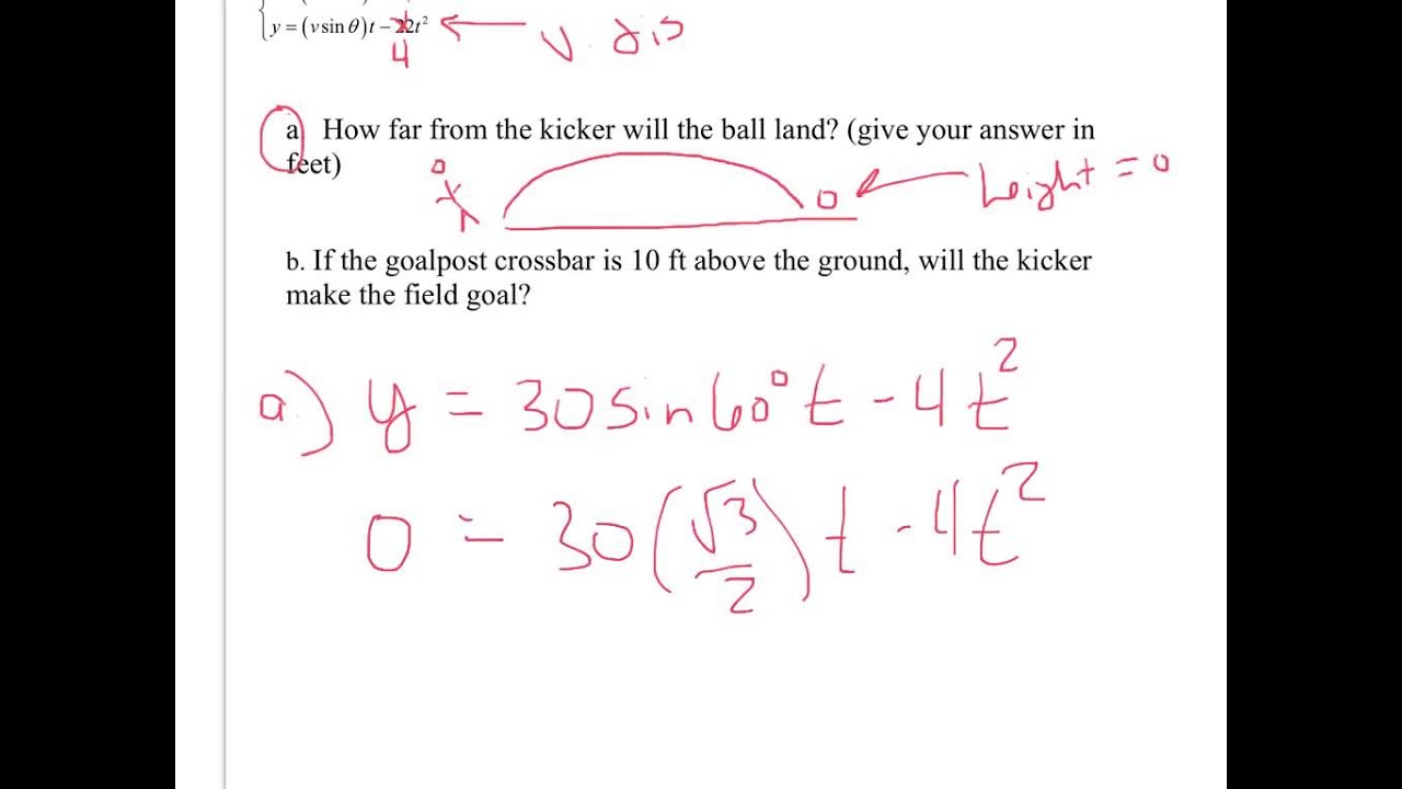 Parametric equations projectile motion problems - billoplayer Parametric equations projectile motion problems - billoplayer