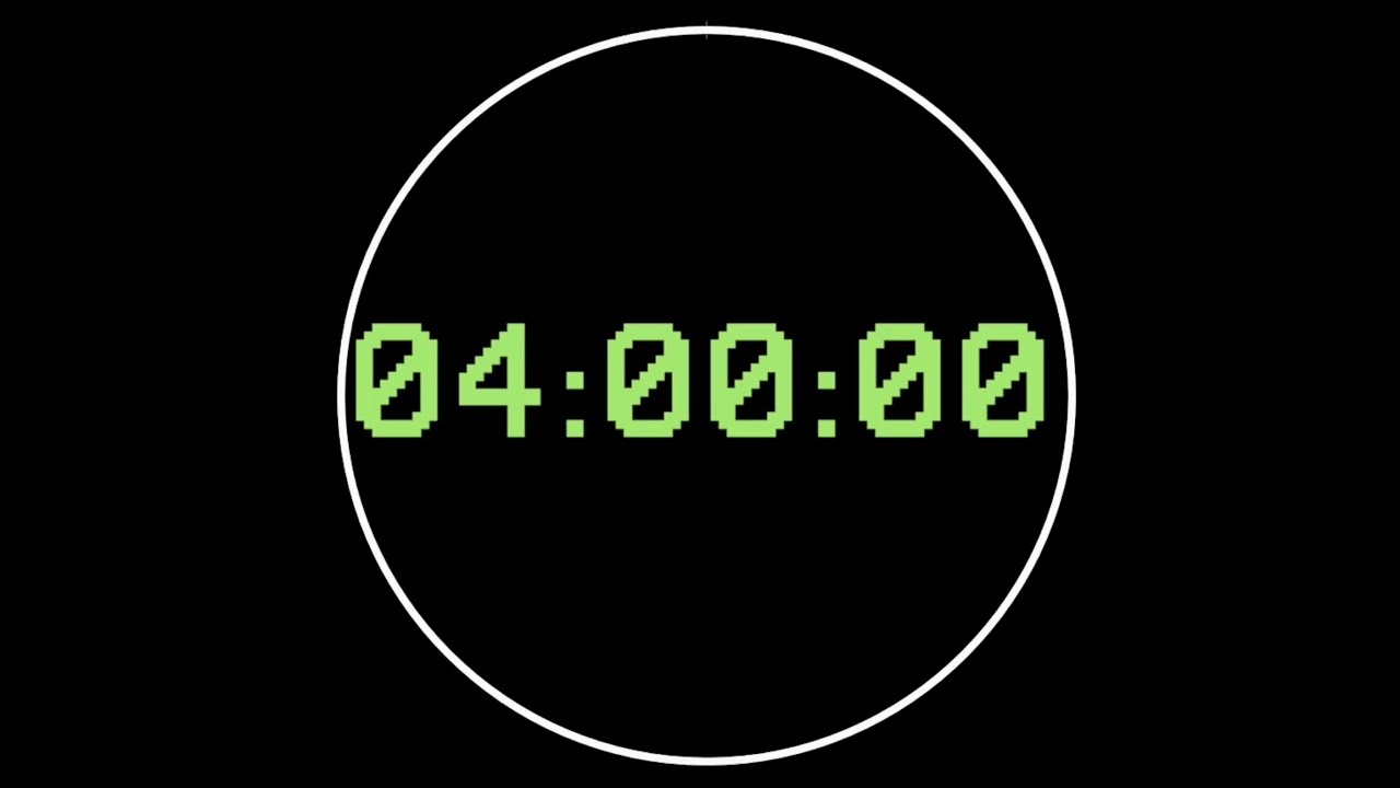 4 HOUR - COUNTDOWN TIMER - WITH CLOCK ANIMATION - HD - YouTube
