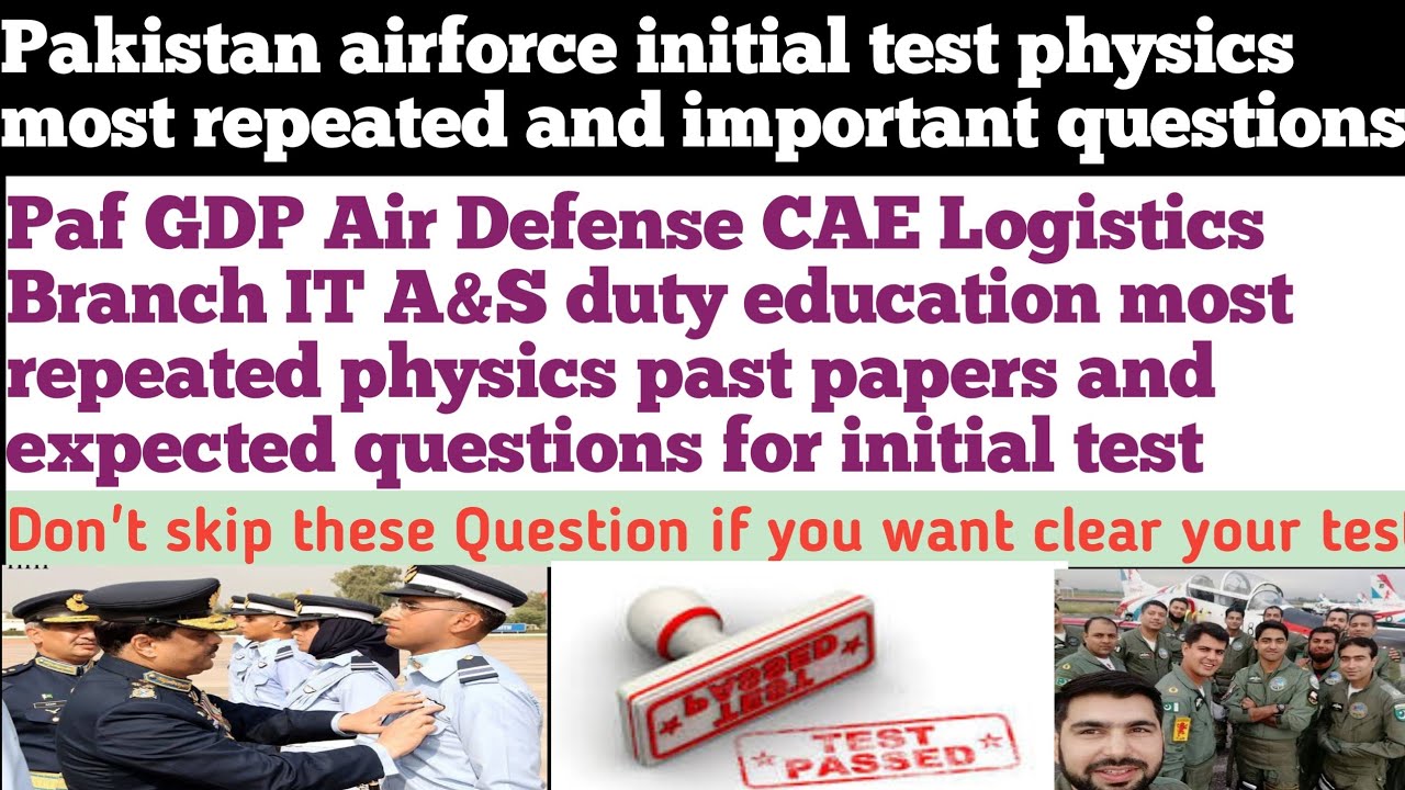 Paf physics repeated McQs/paf test preparation 2022/paf commission test ...