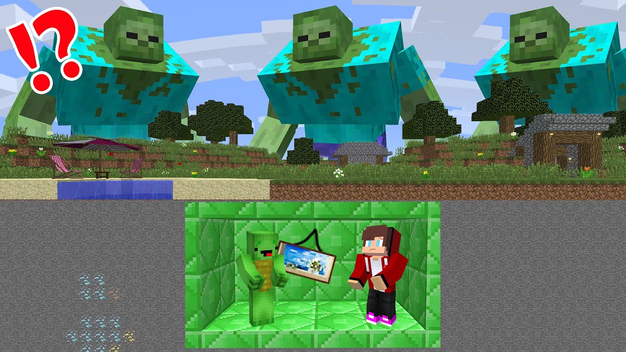 Mikey and JJ Underground Emerald Bunker vs Zombie.EXE in Minecraft ...