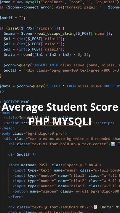 Build an Average Student Score App with PHP, MySQLi & Tailwind (Full Project) - YouTube