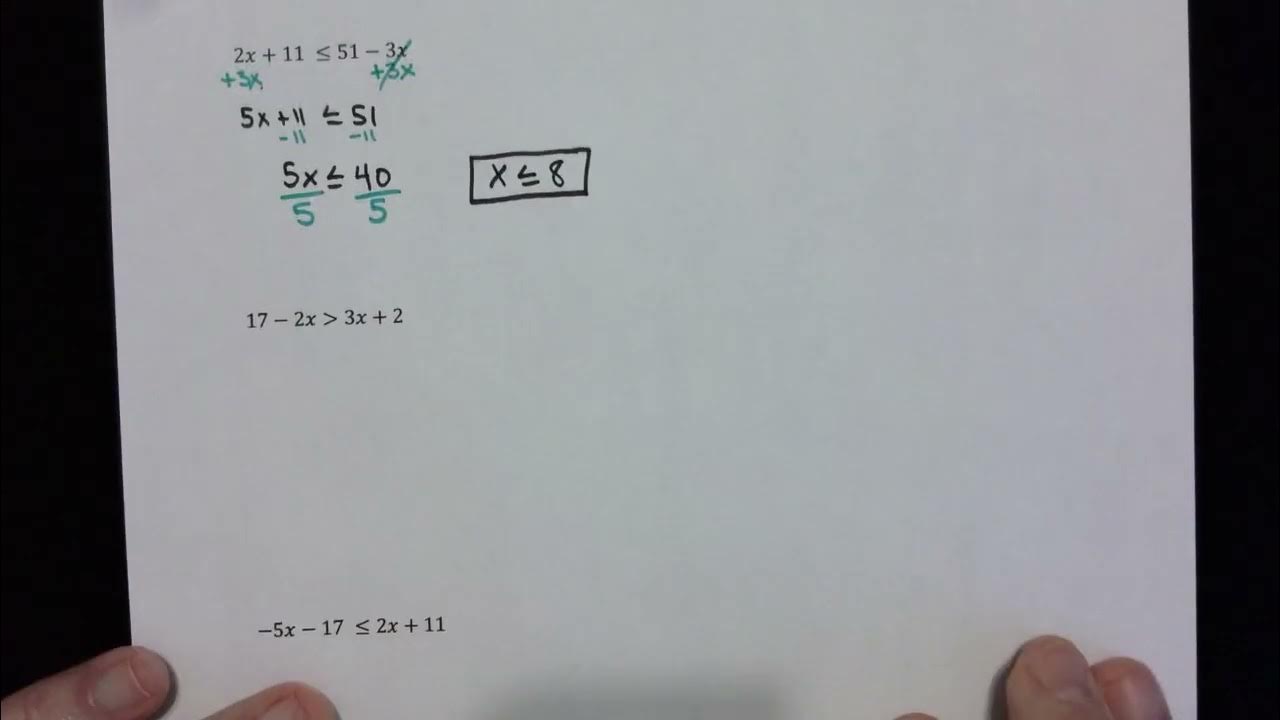Solving a Two Step Linear Inequality with Multiple Occurrences of the Variable - YouTube