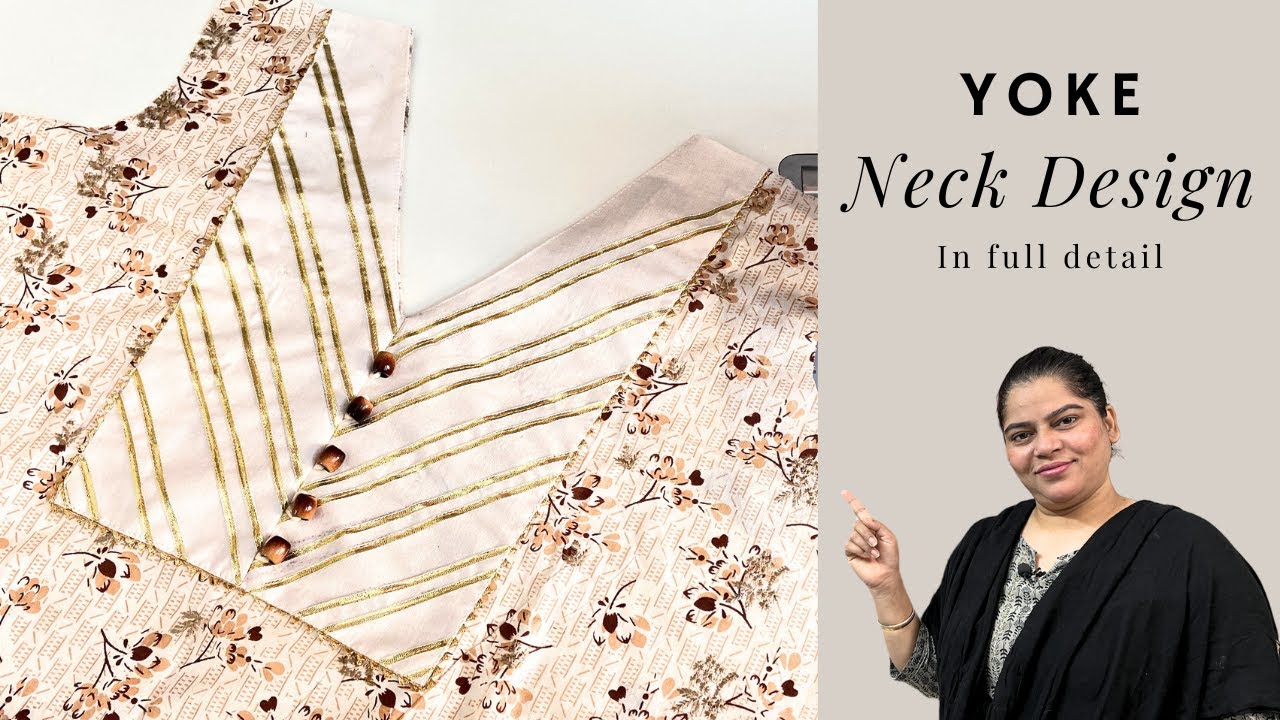 How to Make Yoke Neck Design | Beautiful Neck Pattern | Yoke Neck ...