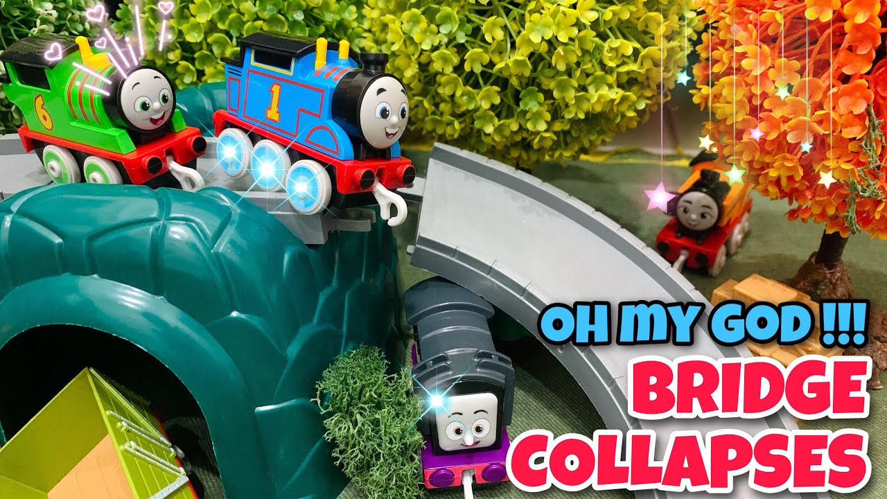 Watch the bridge collapse and thomas through it! | Train Toys | Kids ...