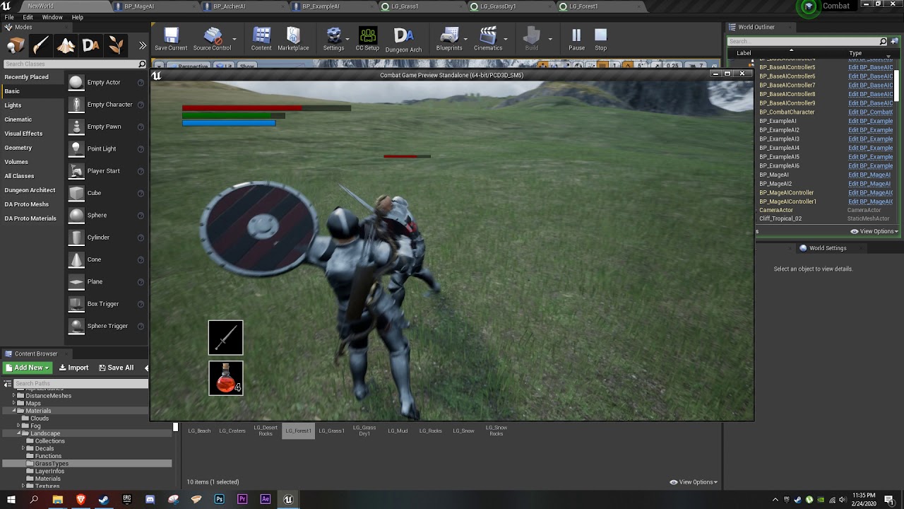 UE4 RPG WIP (Dynamic Combat System) - Test Map w/ Procedural Foliage ...
