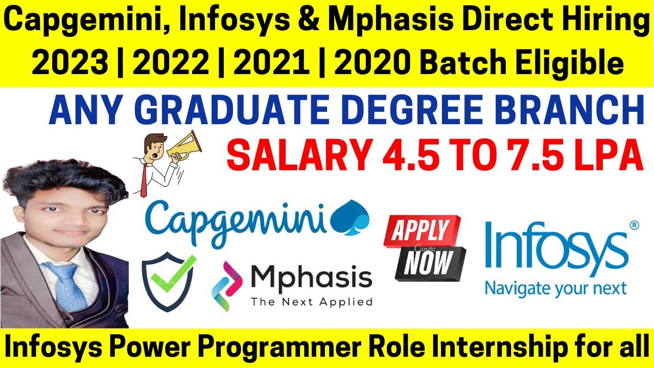 Capgemini Hiring Cloud DevOps Engineer Infosys Hiring SE & PP Role Mphasis Hiring 2023-20 Batch ...