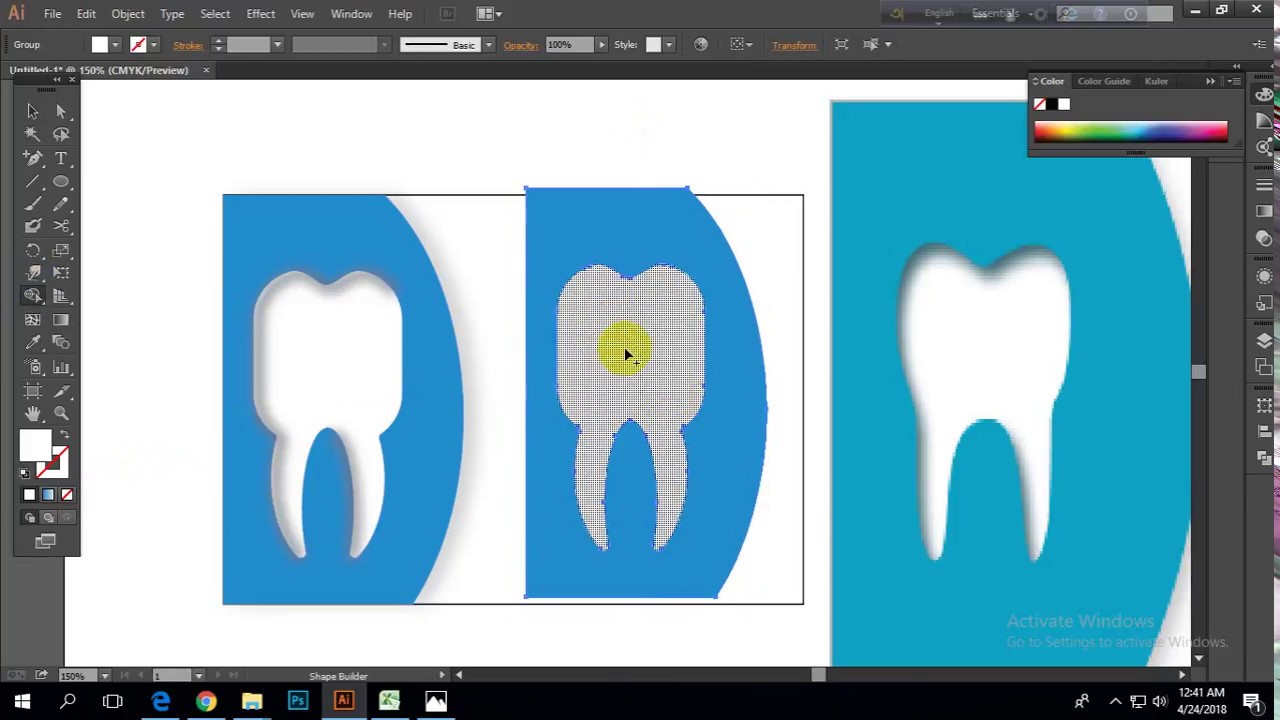 Designing teeth in Adobe Illustrator - YouTube