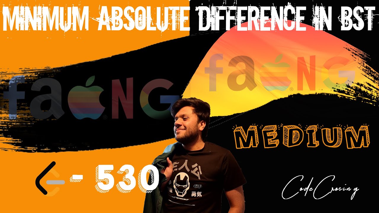 Minimum Absolute Difference in BST | LEETCODE - 530 | Easy solution - YouTube
