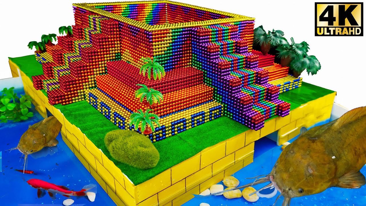DIY - Build Amazing Maya Pyramid, Fish Pond For Catfish With Magnetic ...
