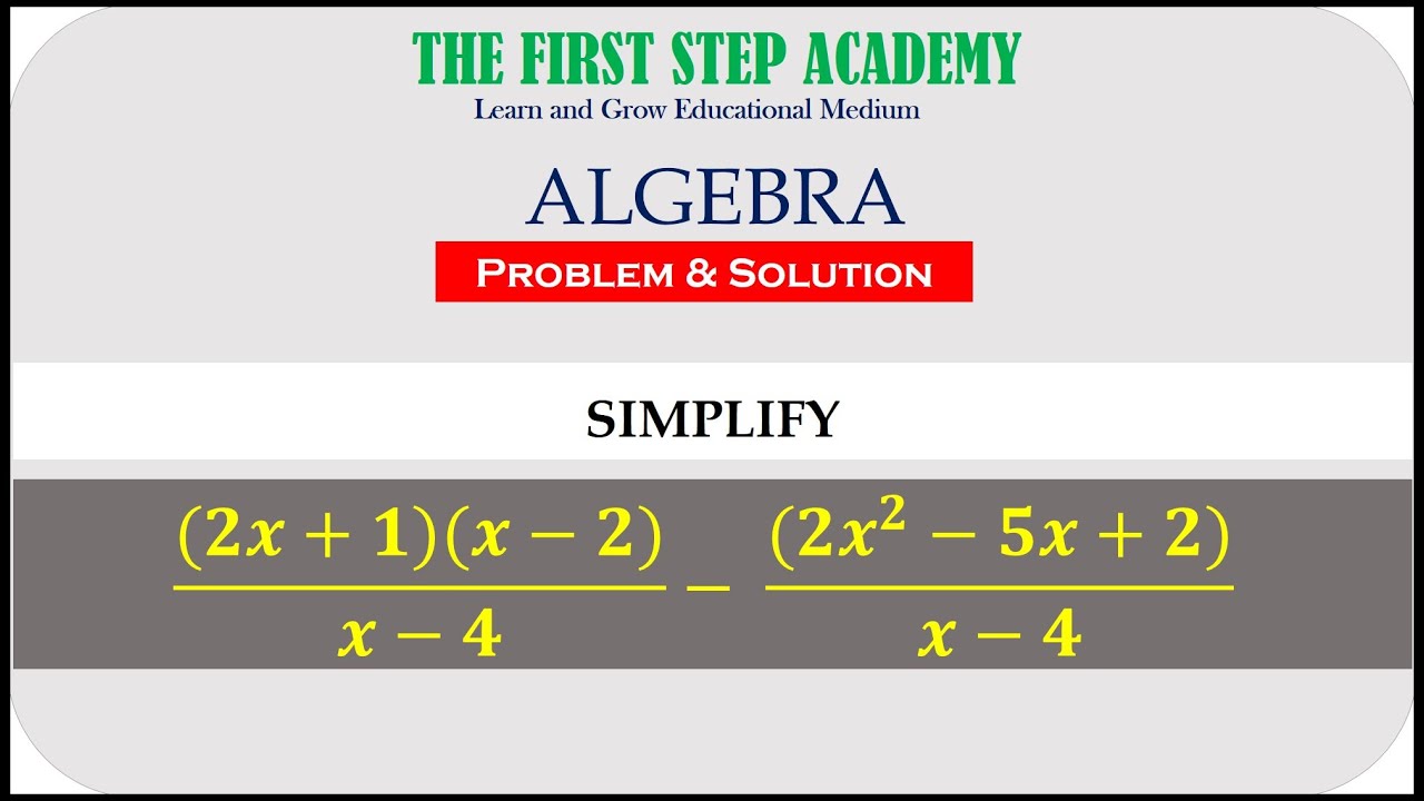 ALGEBRA Simplify YouTube