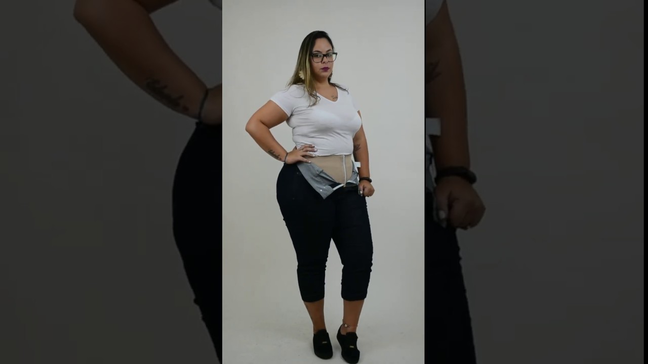 Calça Jeans Feminina Xtra Charmy Plus Size Cropped Silsa Azul - YouTube