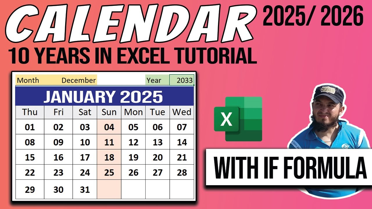 Excel Calendar Tutorial: Monthly Calendar in Just 10 Minutes | Excel ...
