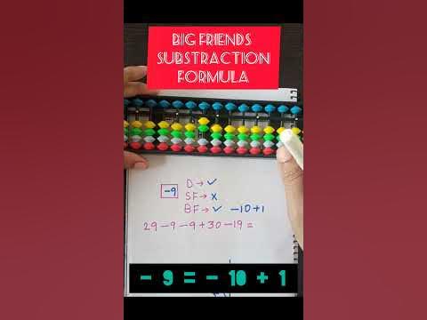 Big Friends Substraction formula for -9. | Learning Abacus Level 3 # ...
