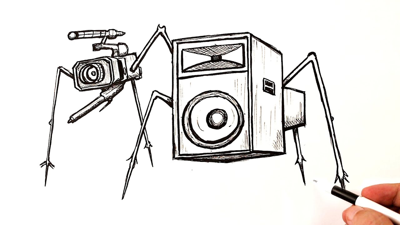 How to draw a Spider Camera - Skibidi Toilet - YouTube