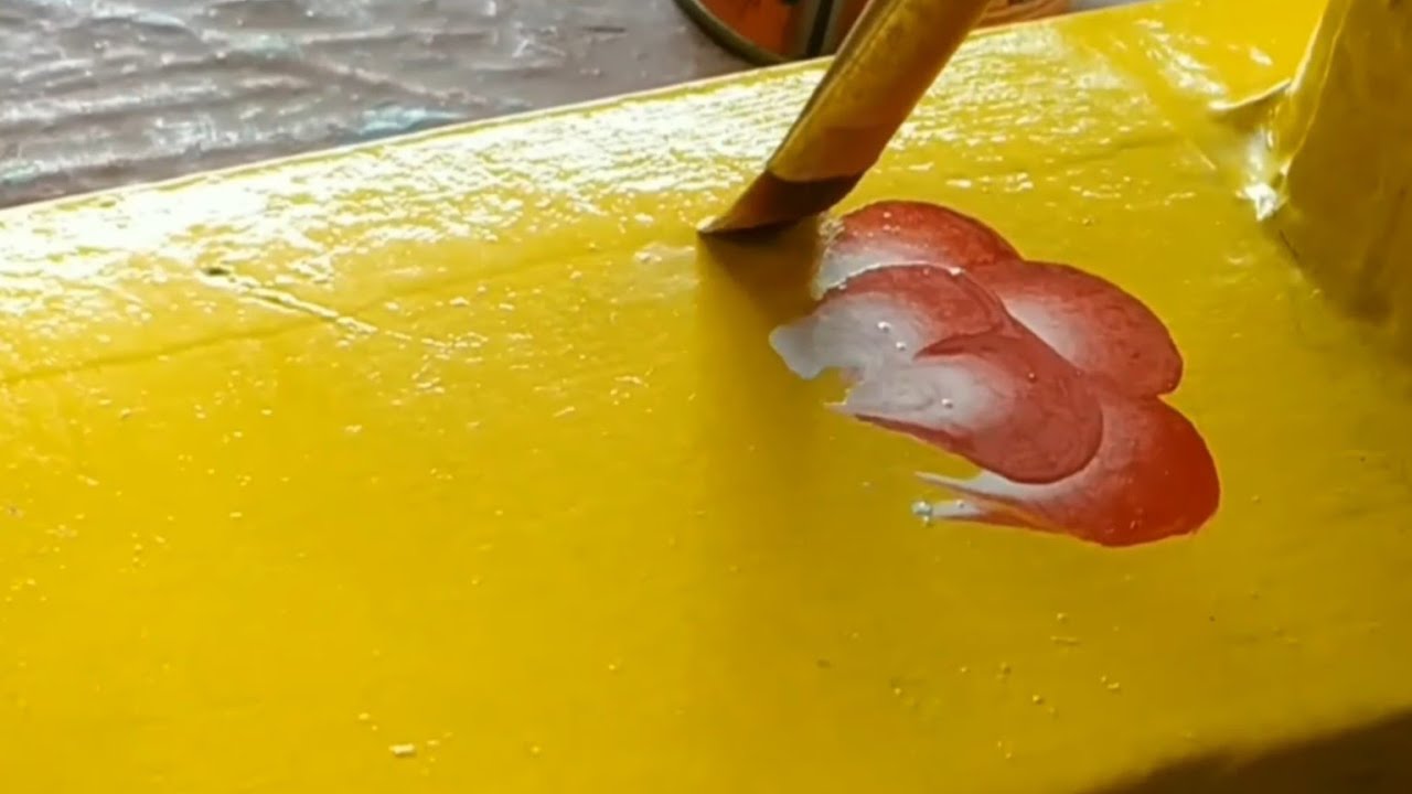 Amazing rose painting | gummam muggulu | gadapa designs | gadapa ...