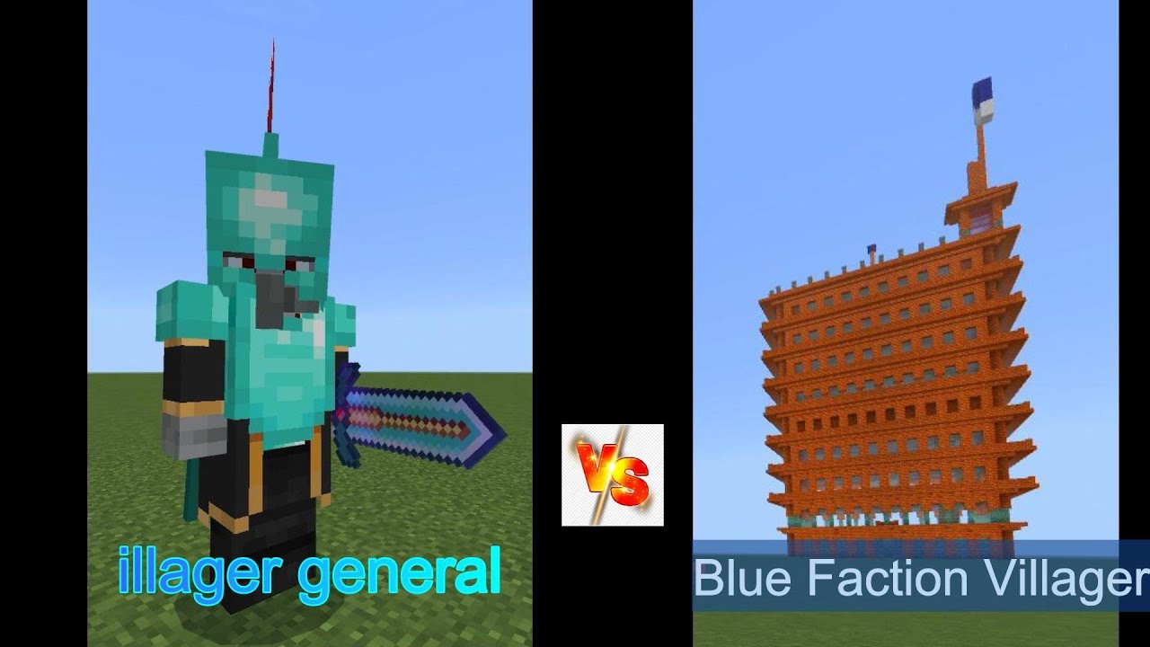 illager general vs blue faction villager soldier - YouTube