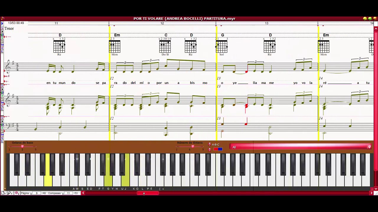 POR TI VOLARE (ANDREA BOCELLI) PARTITURA - YouTube