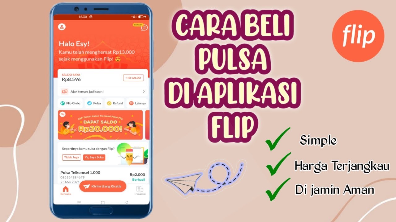 CARA BELI PULSA DI APLIKASI FLIP || PULSA 1000😱 - YouTube