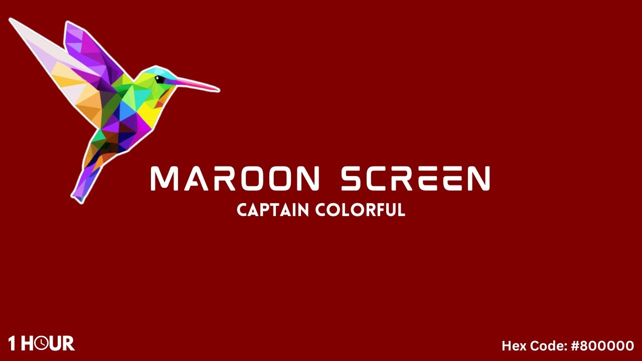 Maroon Screen! 1 Hour - Hex Code: #800000 (HD) - YouTube