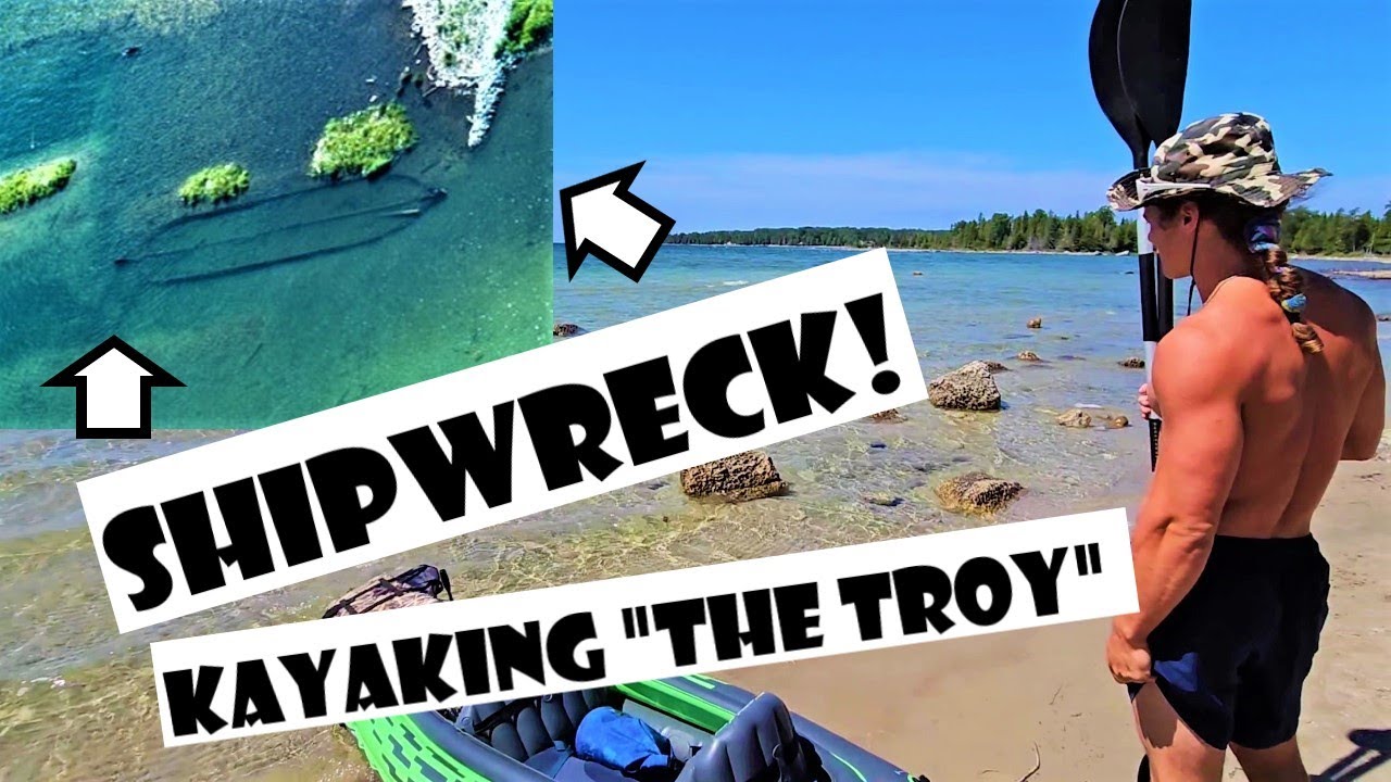 Exploring a HUGE SHIPWRECK!! KAYAKING the Schooner Barge TROY, Drummond ...