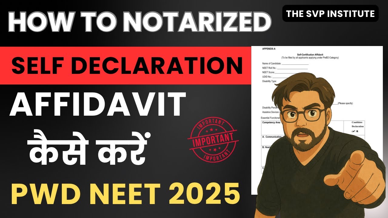 How To Notarized Self Declaration Affidavit From NMC PwD Candidates MCC ...