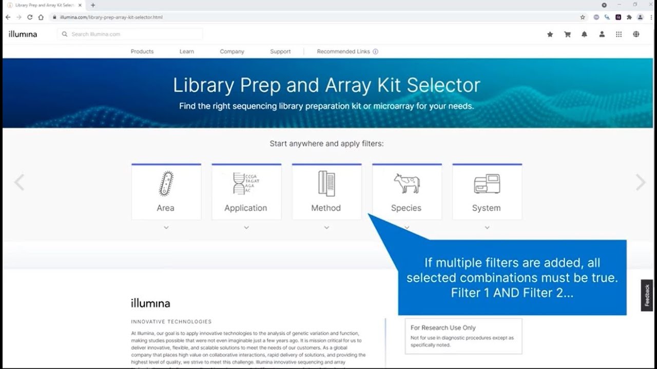 How to Use the Illumina® Library Prep Kit Selector - YouTube