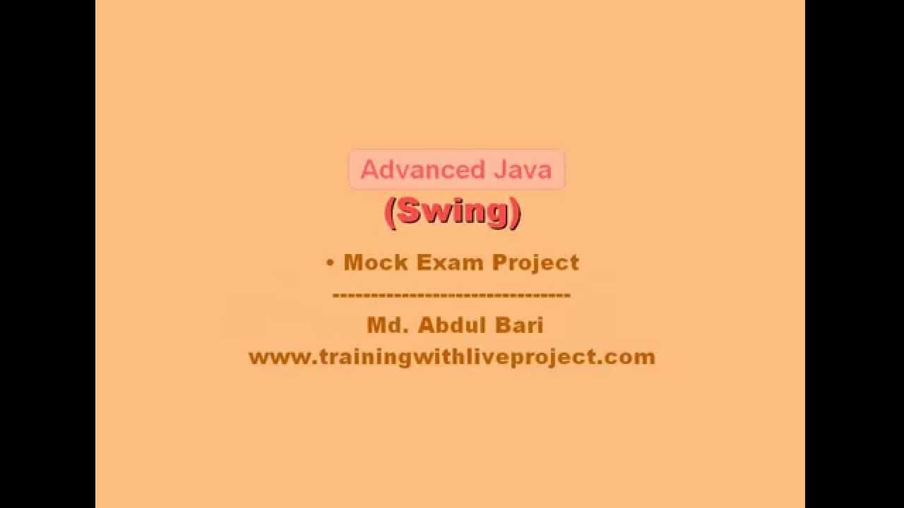 Java Swing Mock Exam Project-part 01 - YouTube