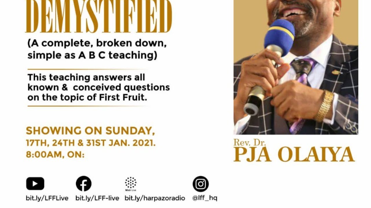 SUPER SERIES ON FIRST FRUIT 3 | REV. JOE OLAIYA | SUNDAY EVENING ...
