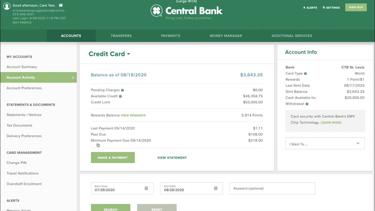 Central Bank and Online Banking (BankCard Services Credit Card and ...