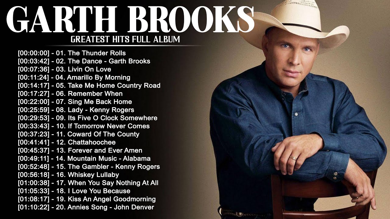 Garth Brooks Greatest Hits Full Album - Classic Country Songs 70s 80s ...