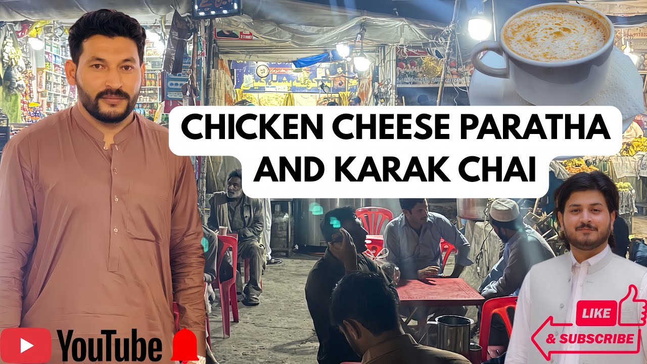Pakistan food street Best Quality Chicken cheese paratha in Nowshera ...
