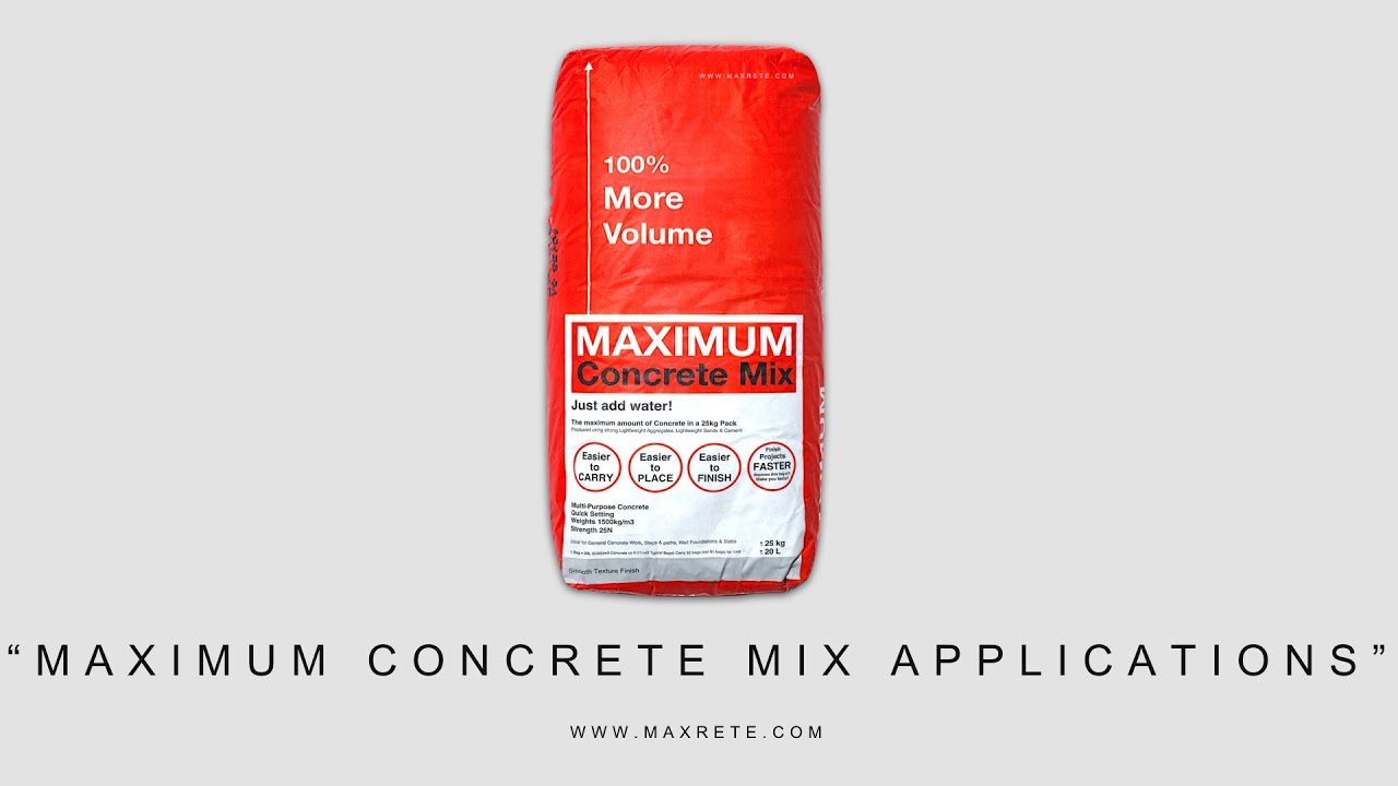 Maxrete® | Maximum Concrete Mix - Applications - YouTube