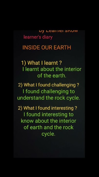 Inside our earth # learner's diary class 7 geography #learnersdiary # ... Inside our earth # learner's diary class 7 geography #learnersdiary # ...