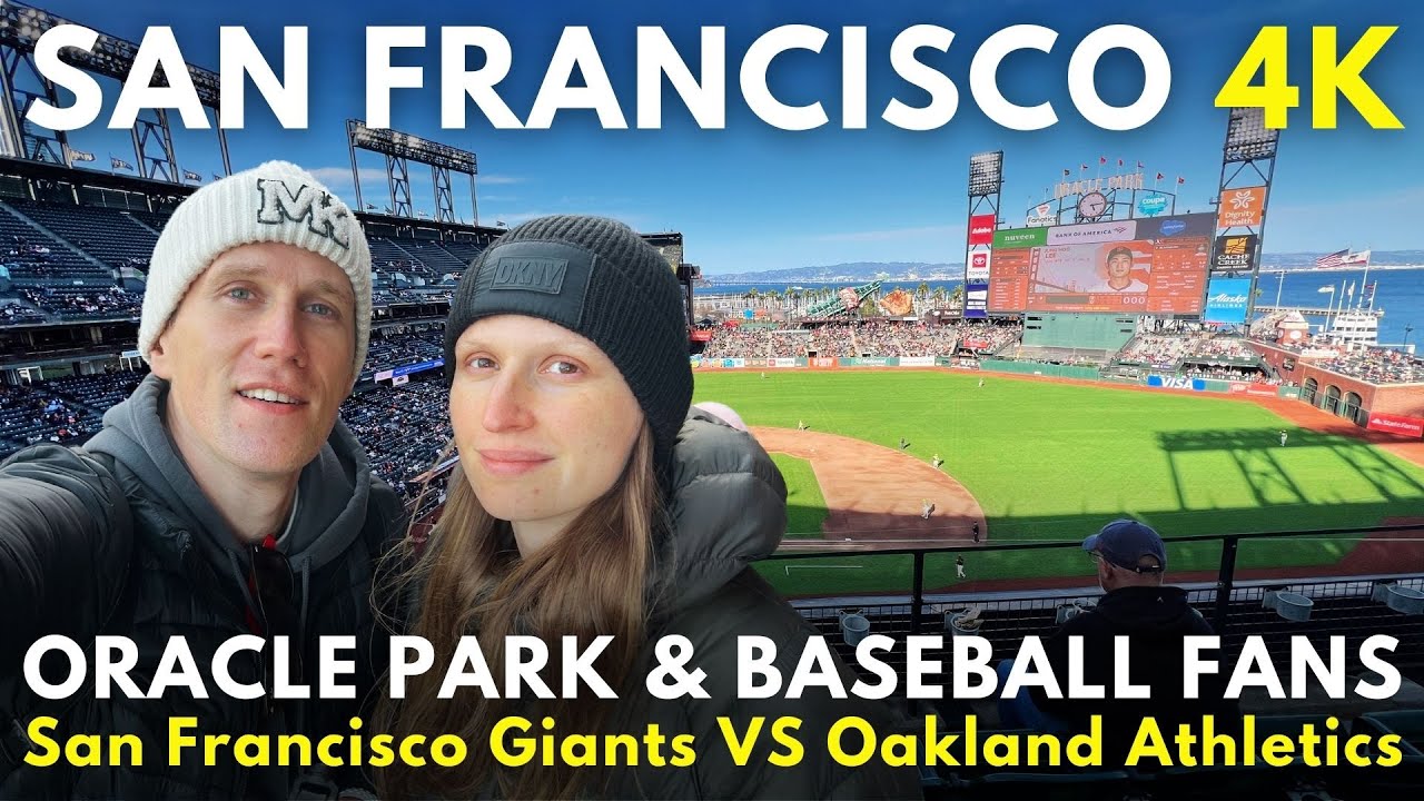 4K ORACLE PARK TOUR ⚾️ Baseball fans San Francisco GIANTS vs Oakland ...