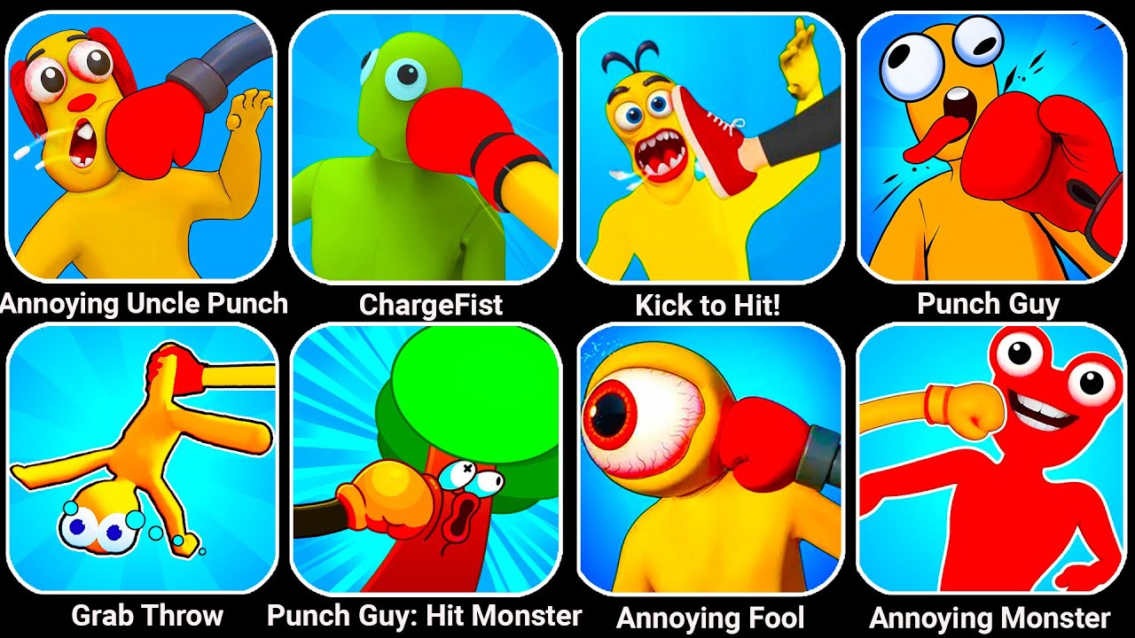 Annoying Uncle Punch Game, Charger Fist, Kick 2 Hit, Punch Guy, Grape ...