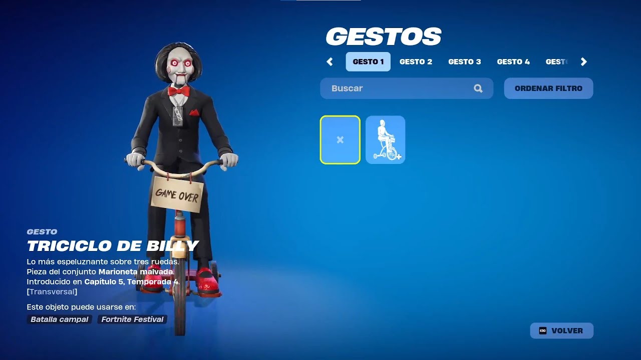 ¡Filtrada! NUEVA SKIN y GESTO de SAW *BILLY* en FORTNITE Temporada 4 ...