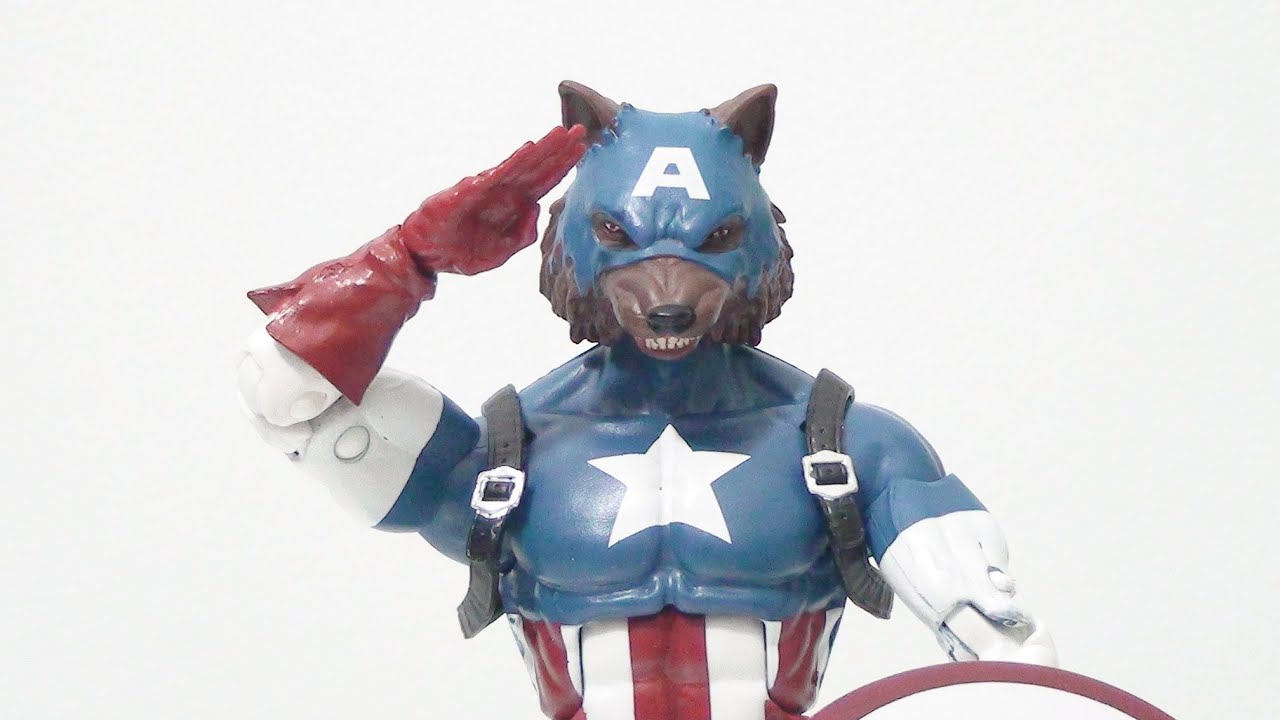 CAPI WOLF CAPTAIN AMERICA MARVEL LEGENDS 2016 RED SKULL HASBRO REVIEW ...