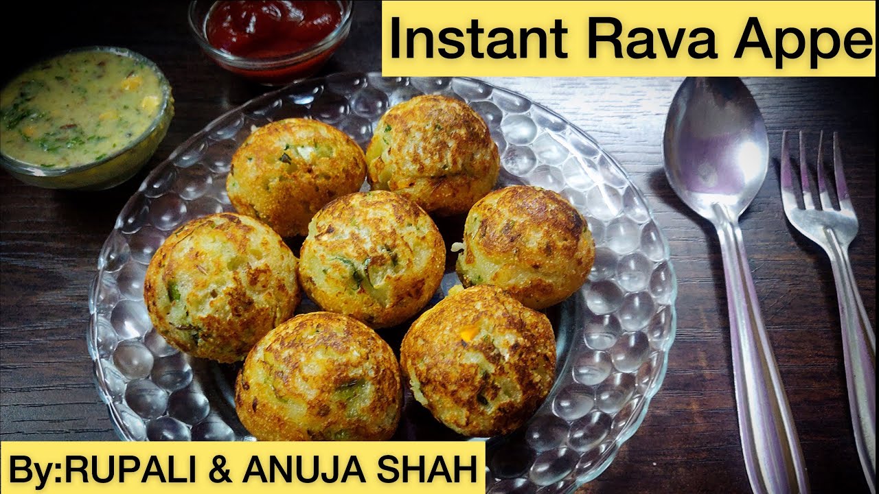 Instant Rava Appe | Rava Appe recipe in Marathi | Rava Appam Recipe ...