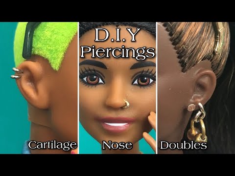 D.I.Y: HOW TO PIERCE YOUR DOLLS EARS** bonus starter studs, hoops and ...