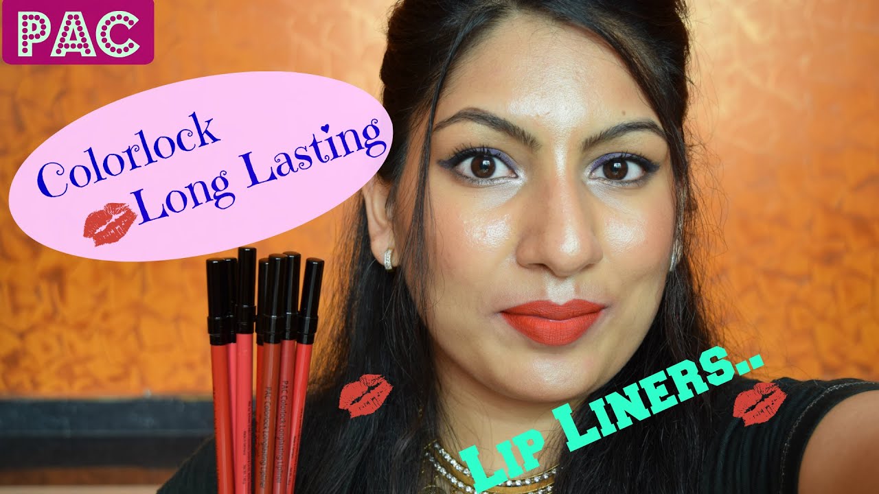 PAC Colorlock Long Lasting Lip Liners Review| Lip Swatches| PAC ...