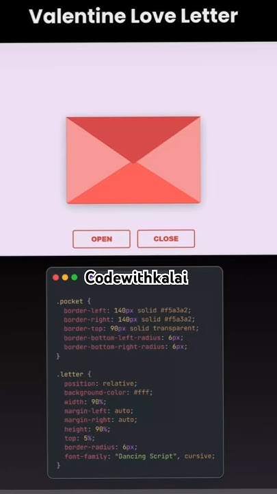 Valentine 💝 Love Letter Programminglanguage Html Cssandroid Programming Coding Frontend