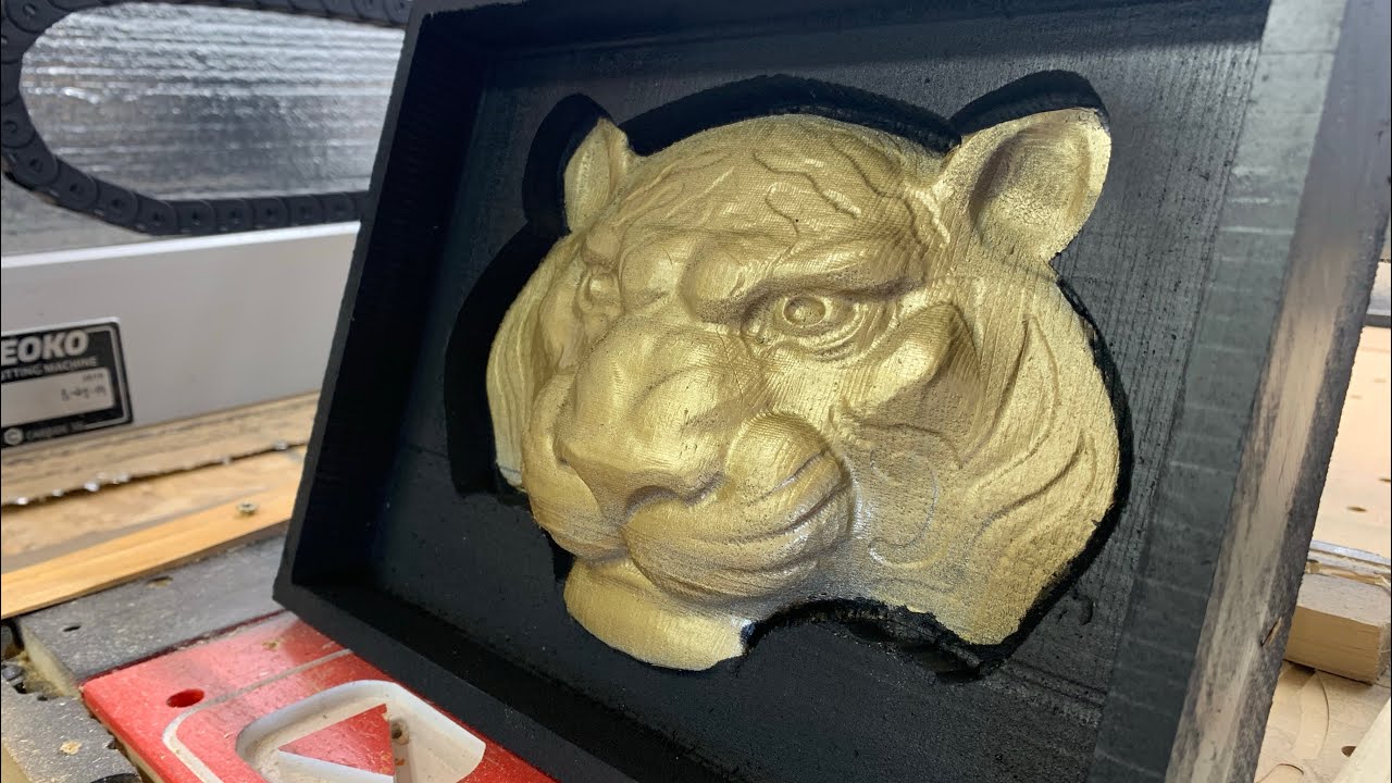 Tigers Head with CNC - YouTube