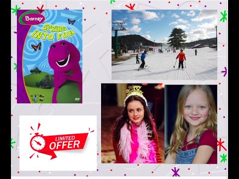 Lena & Kenzie Watch Barney : Spring Into Fun on the way to their ski ...