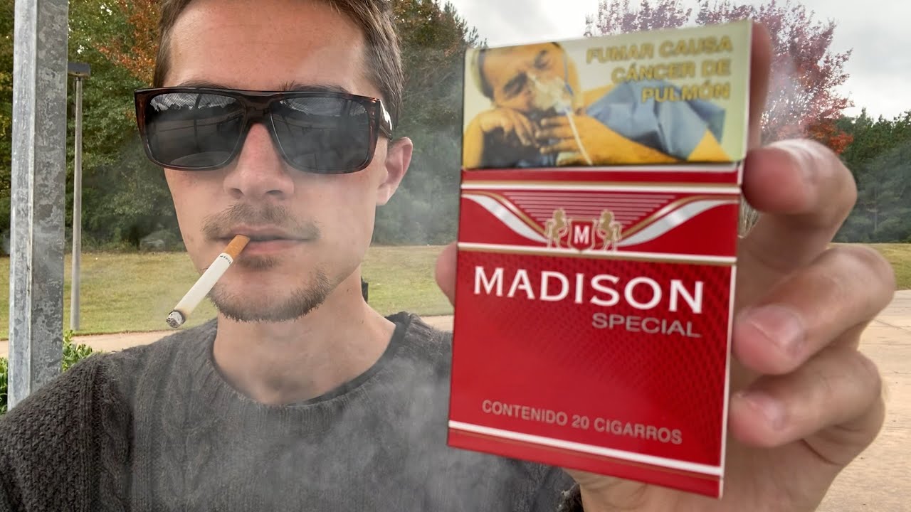 Smoking a Madison Special Red Cigarette - Review - YouTube